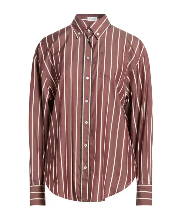 Brunello Cucinelli Striped Poplin Button-down Shirt