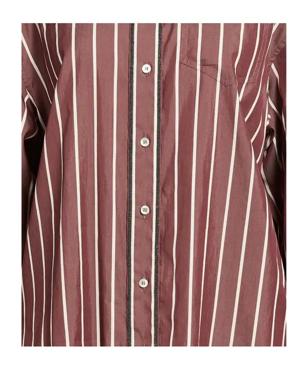 Brunello Cucinelli Striped Poplin Button-down Shirt