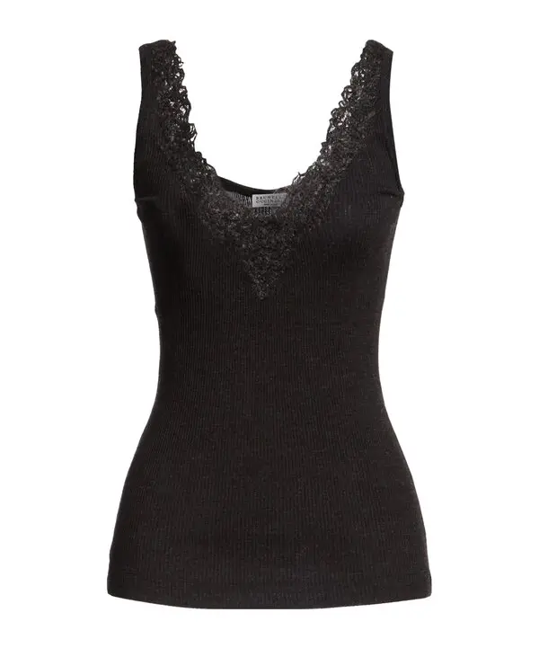 Brunello Cucinelli Wool Knit Sleeveless V-neck Vest