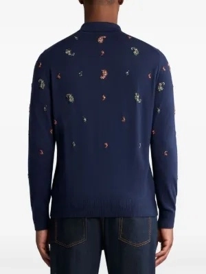 Etro Polo Shirt With Crystal-detailed Mini Paisley