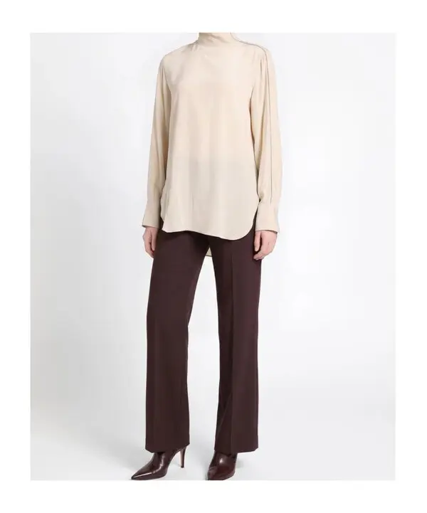 Brunello Cucinelli Silk Crepe Turtleneck Top With Appliqués