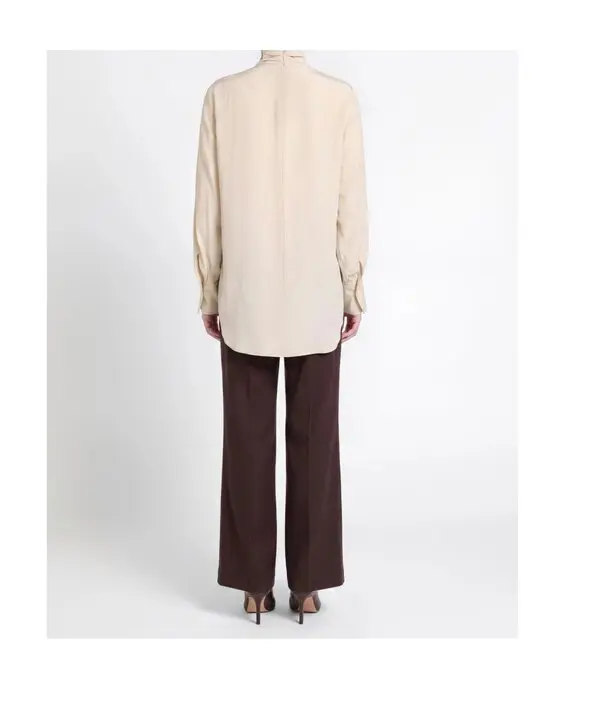 Brunello Cucinelli Silk Crepe Turtleneck Top With Appliqués