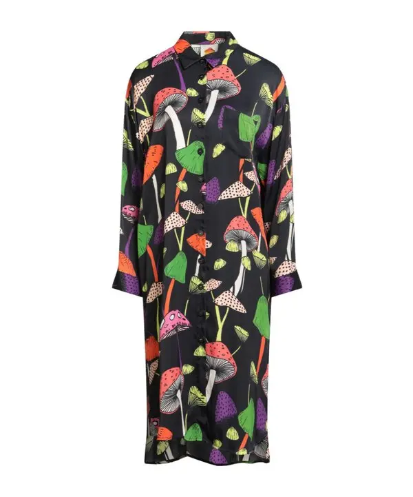 Farm Rio Printed Satin Shirt Dress