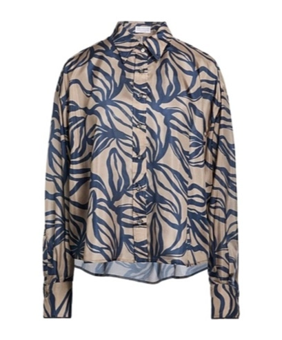Brunello Cucinelli Two-tone Satin Long Sleeve Shirt