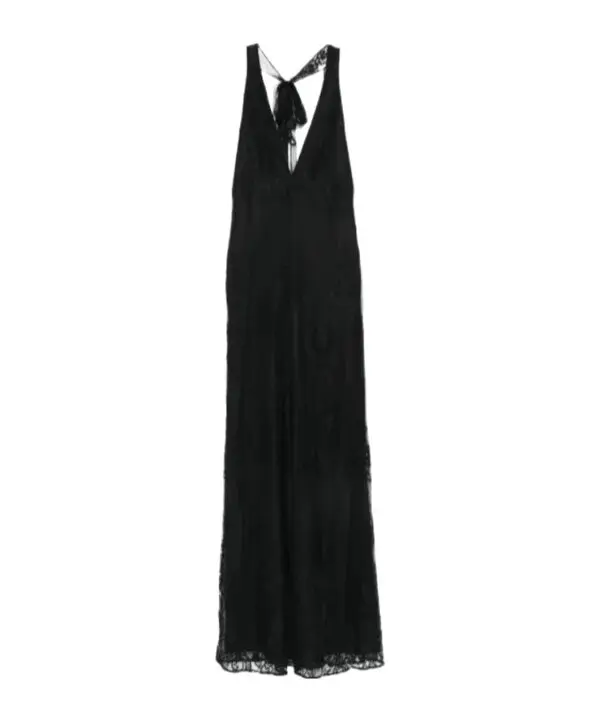 ANIYE BY Silva Lace-embroidered Halterneck Jumpsuit - Black/viny