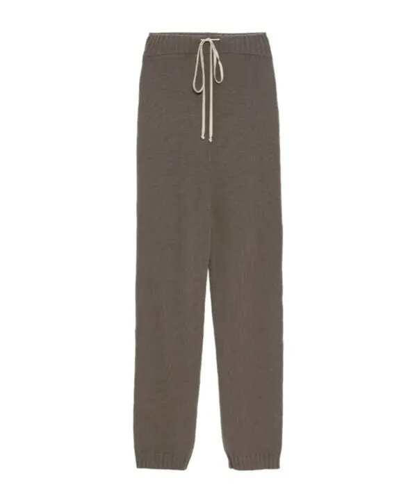 Rick Owens Drawstring Ribbed Hem Casual Pants - Cedar Brown