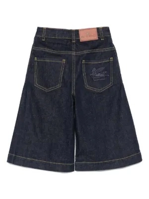 Etro Embroidered Pocket Denim Shorts