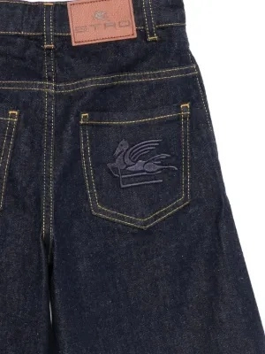 Etro Embroidered Pocket Denim Shorts