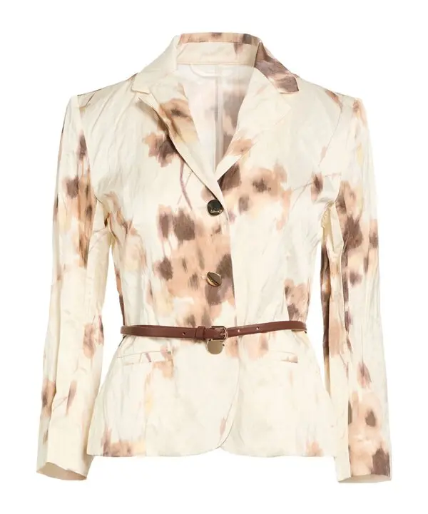 Max Mara Multi-colored Single-breasted Blazer With Belt