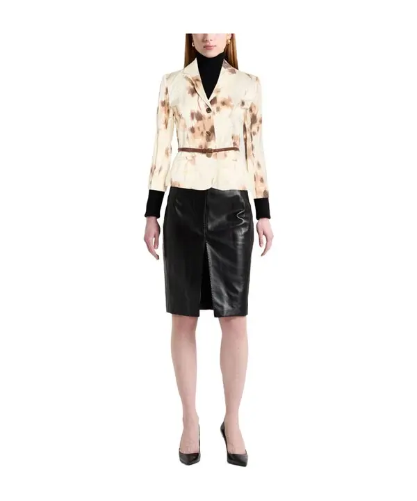 Max Mara Multi-colored Single-breasted Blazer With Belt