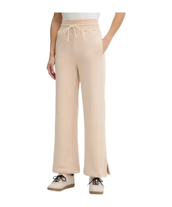 TWINSET Drawstring Waistband Sweatpants With Side Vents And Logo Embroidery - Nude