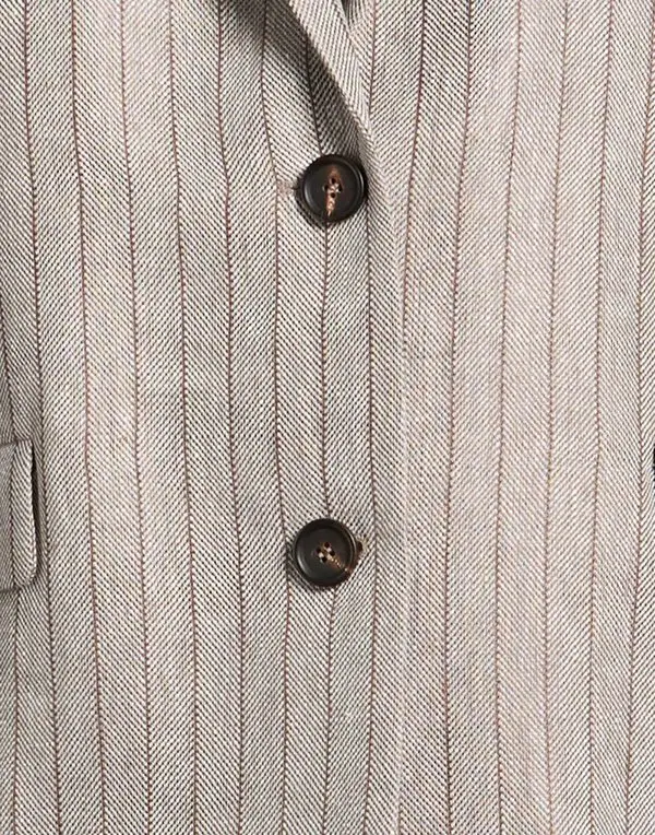 Brunello Cucinelli Single-breasted Striped Tweed Blazer