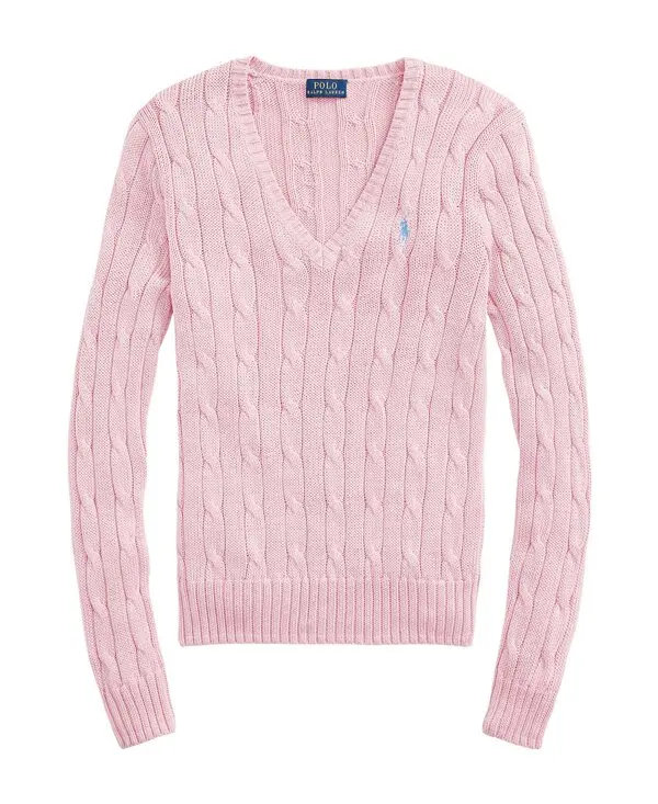 Polo Ralph Lauren Twisted Knitted V-neck Sweater - Pink