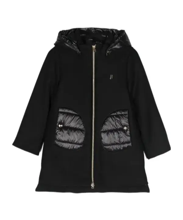 Herno Logo Plaque Hooded Coat