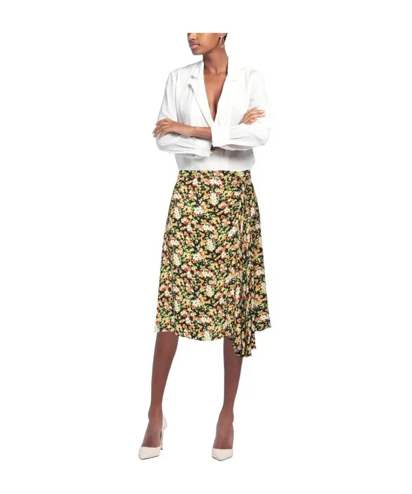 Marni Floral Print Asymmetrical Midi Dress
