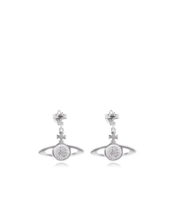VIVIENNE WESTWOOD Silver Logo Orb Saturn Earrings