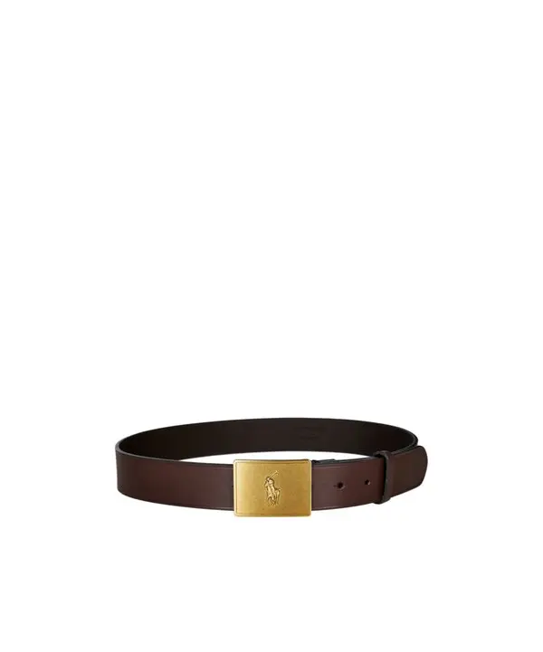 Polo Ralph Lauren Plaque Belt With Logo Buckle