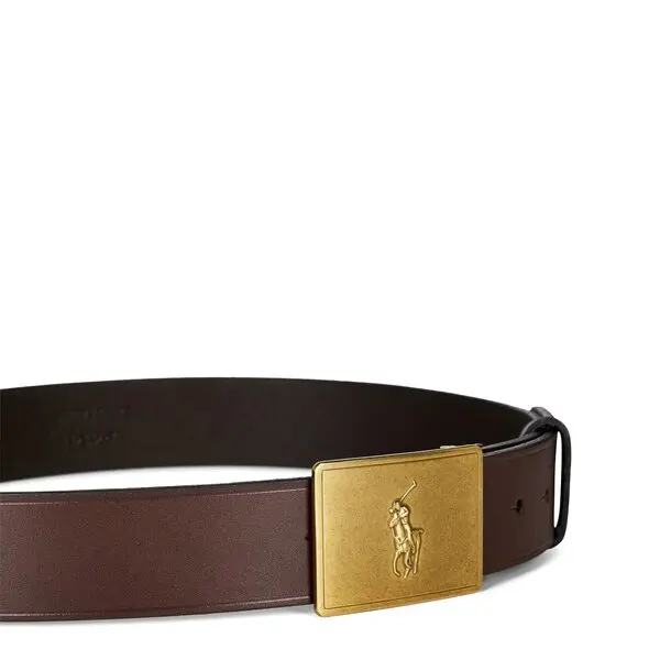 Polo Ralph Lauren Plaque Belt With Logo Buckle