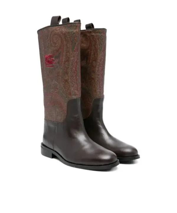 Etro Paisley-panel Leather Boots