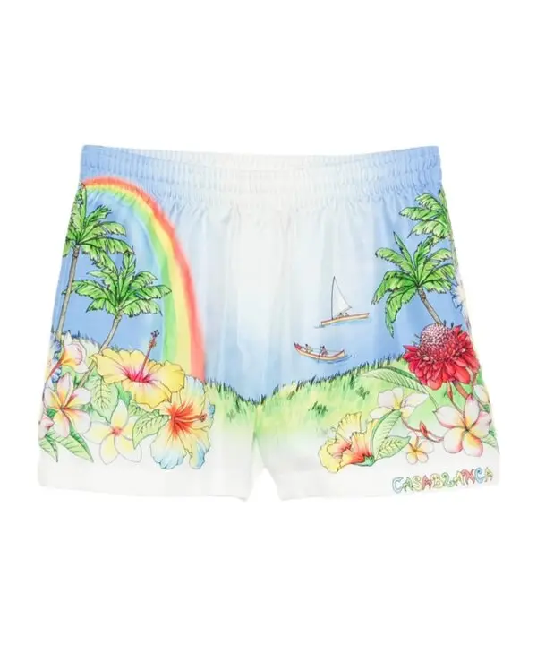 Casablanca Aloha Swim Shorts - White
