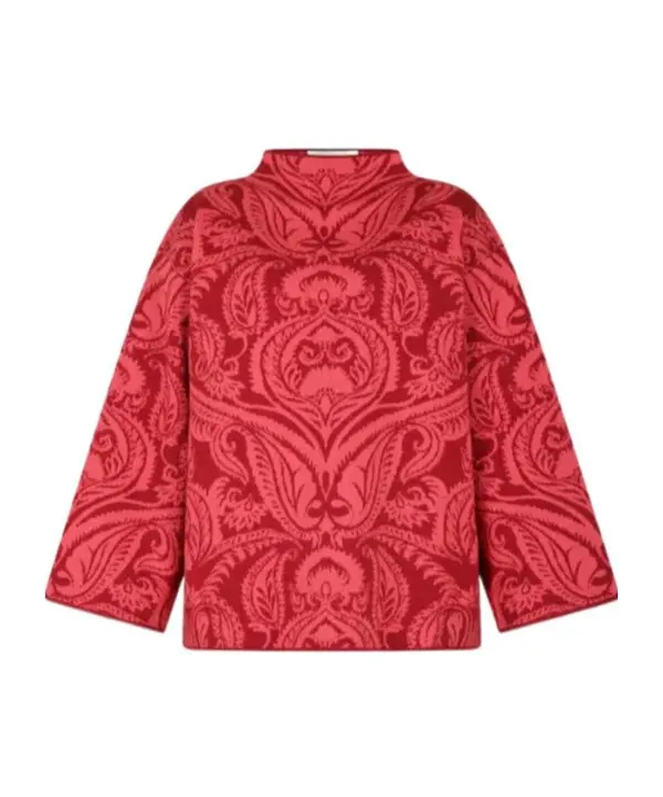 Etro Jacquard Mock-neck Sweater - Red