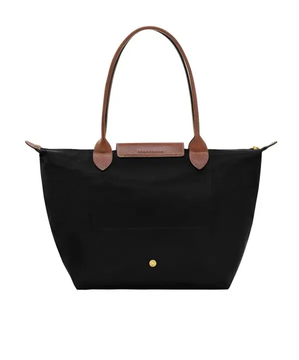 Longchamp Le Pliage Large Tote With Embossed Logo Flap - Black