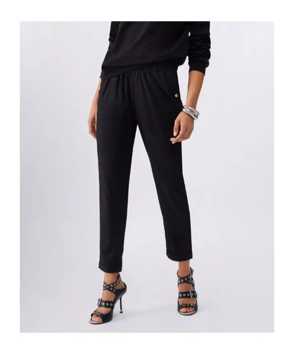 Liu Jo Cuffed Elasticated Trousers - Black