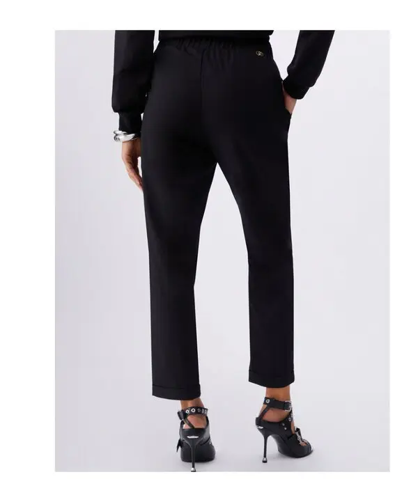 Liu Jo Cuffed Elasticated Trousers - Black