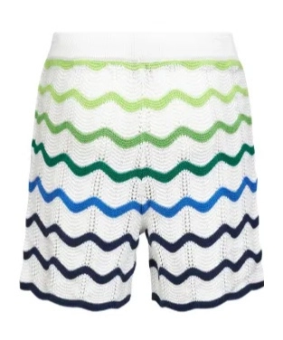 Casablanca Elasticated Scalloped Knit Shorts