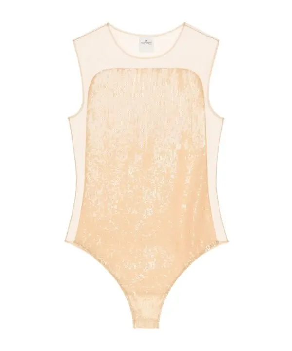 COURREGES Courrèges Illusion Sequins Bodysuit - Chenxi Orange