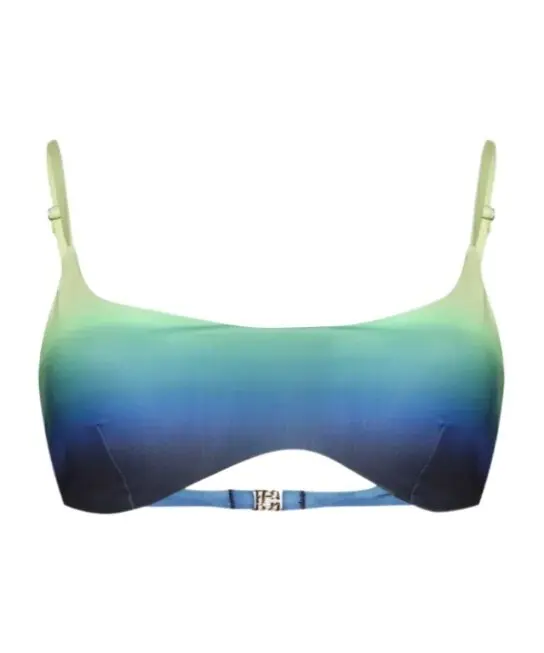Casablanca Gradient Print Bikini Top - Blue