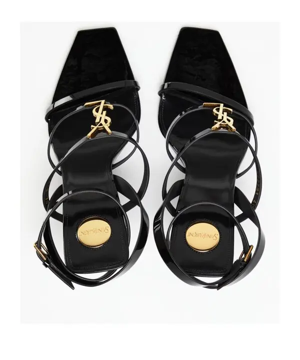 Saint Laurent Logo Heel Sandals