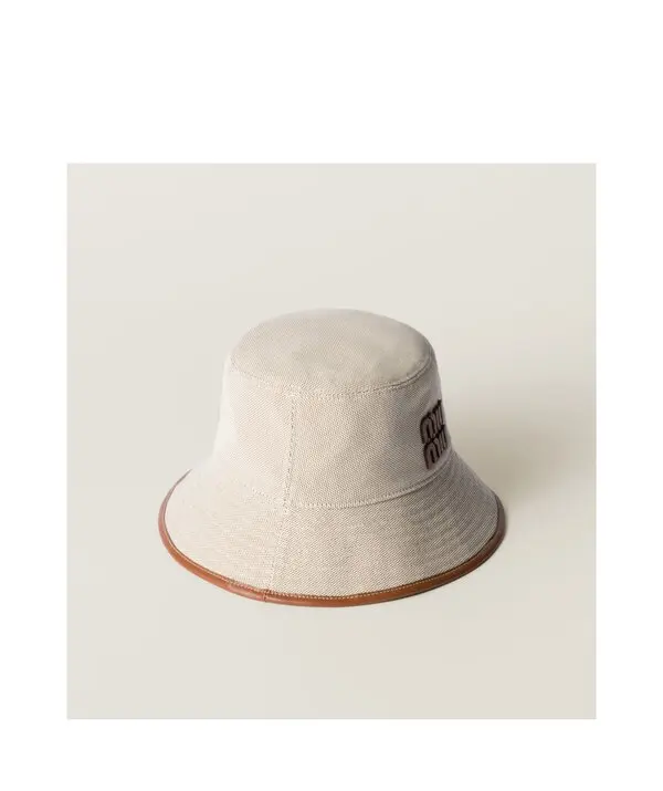 Miu Miu Canvas And Leather Bucket Hat