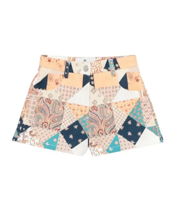 Etro Patchwork Print Shorts - Nude