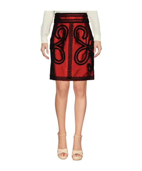 Dolce & Gabbana Two-tone Embellished Satin Midi Skirt