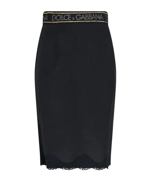 Dolce & Gabbana Midi Skirt With Lace Trim