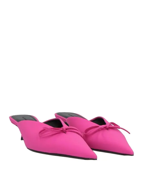 Balenciaga Bow Detail Leather Pointed Toe Mules