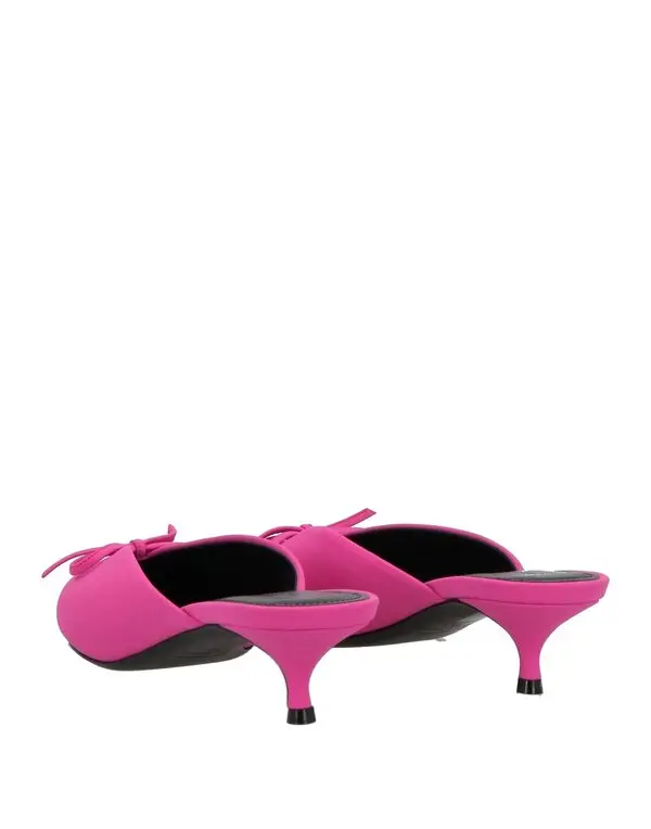 Balenciaga Bow Detail Leather Pointed Toe Mules