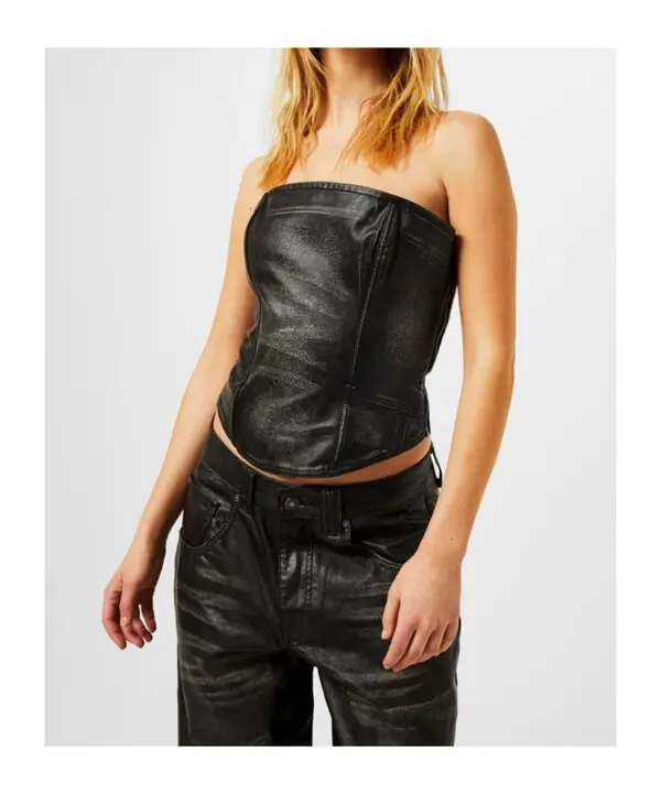 JADED LONDON Lace-up Corset With Side Zip And Curved Hem