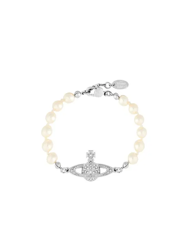 VIVIENNE WESTWOOD Pearl Bracelet With Orb Logo - White