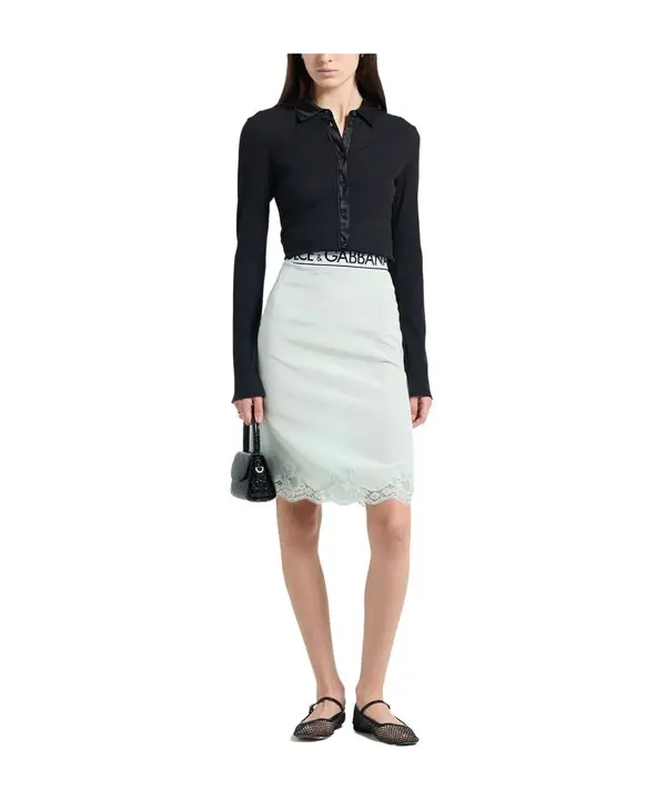 Dolce & Gabbana Elasticated Lace Midi Skirt
