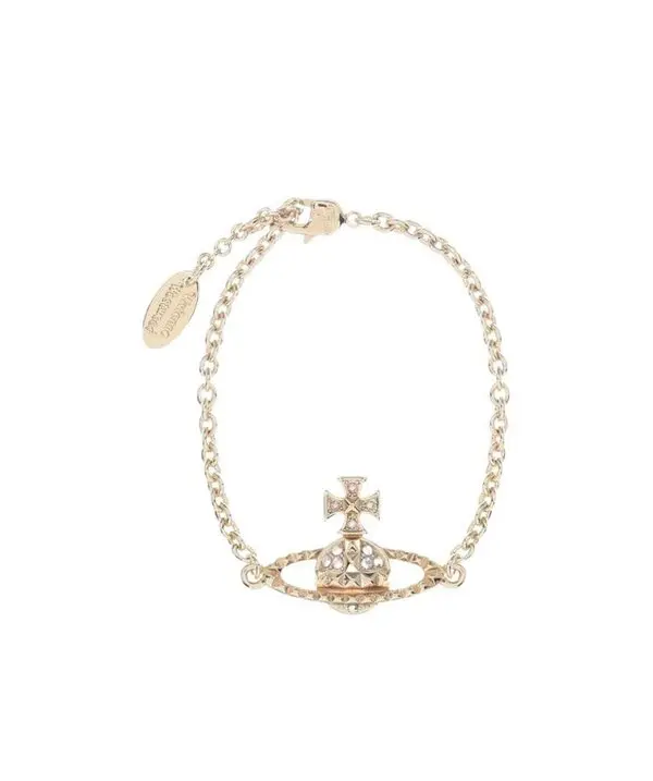 VIVIENNE WESTWOOD Logo Bracelet With Crystal Embellishments