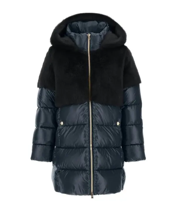 Herno Zip-fastening Faux Fur And Down Coat - Black