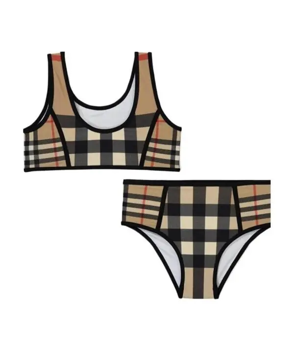 Burberry Checked Bikini - Black