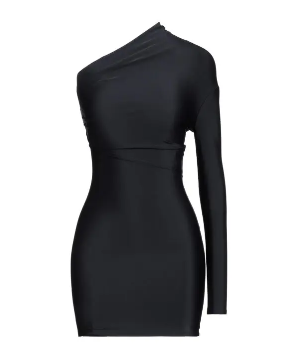 Balenciaga One-shoulder Synthetic Jersey Mini Dress - Black
