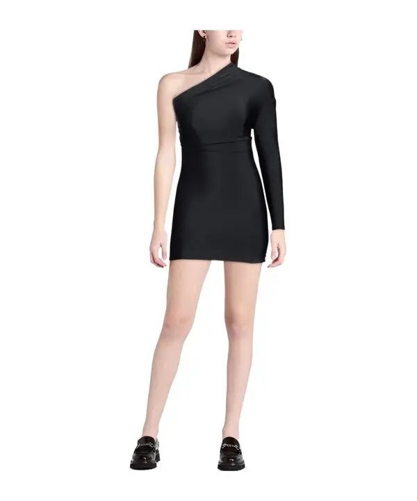 Balenciaga One-shoulder Synthetic Jersey Mini Dress