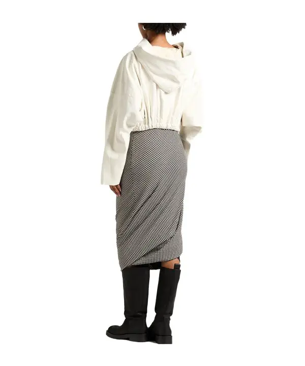 Balenciaga Houndstooth Flannel Midi Skirt