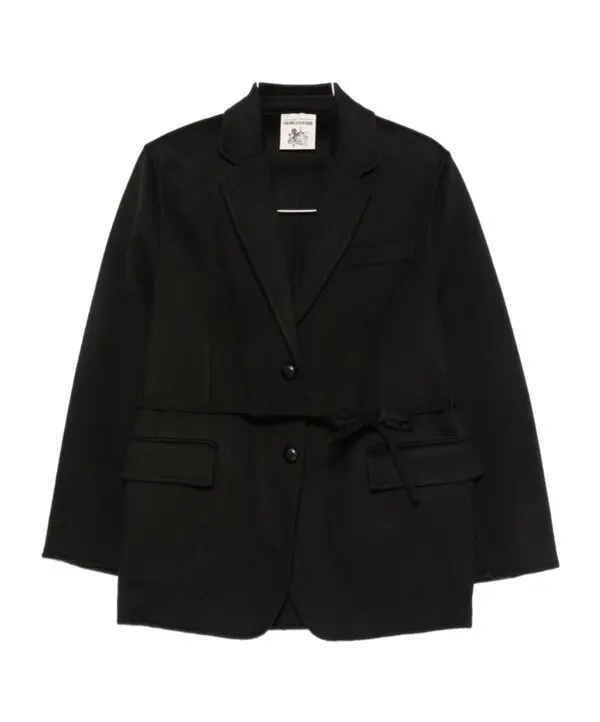 SEMICOUTURE Single-breasted Jacket With Tie Detail - Black