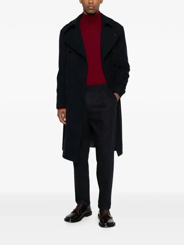 Eleventy Elastic-waist Wool Trousers