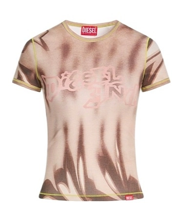 DIESEL® Round-neck Short-sleeved T-shirt - Light Brown